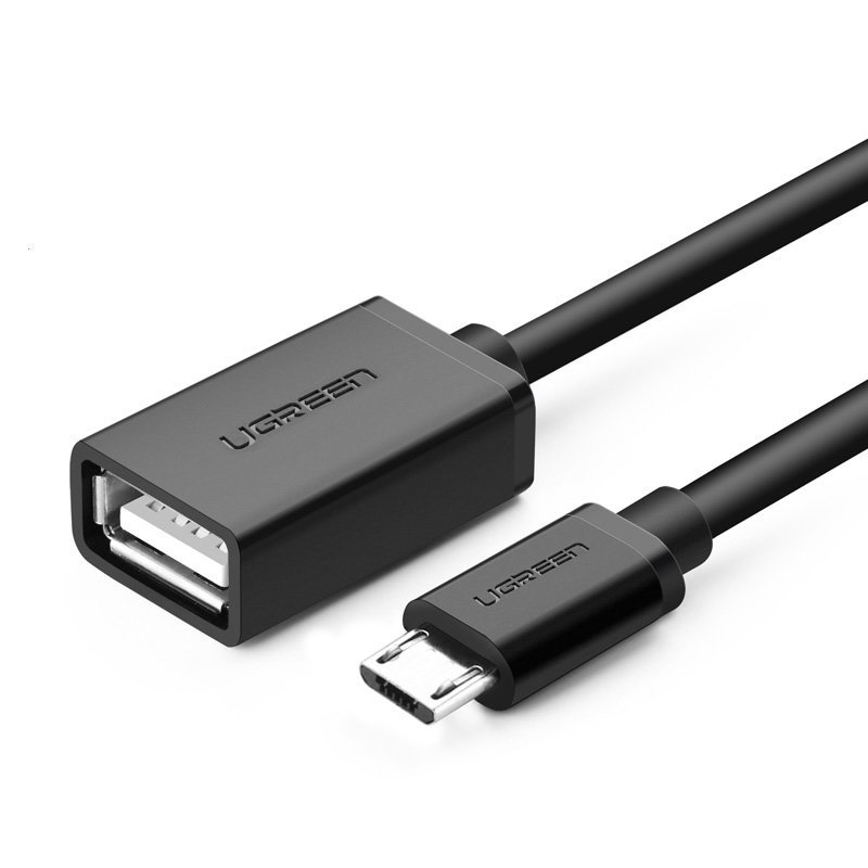 Ugreen Usb Female Micro Usb Male Otg Cable Adapter 15 Cm Usb 20 480 Mbps Black Us133 10396